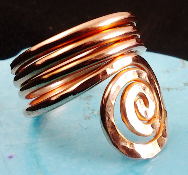 Damen Spiral Kupfer Ring Hand gehämmerter Kupfer Wellen Ring - Etsy