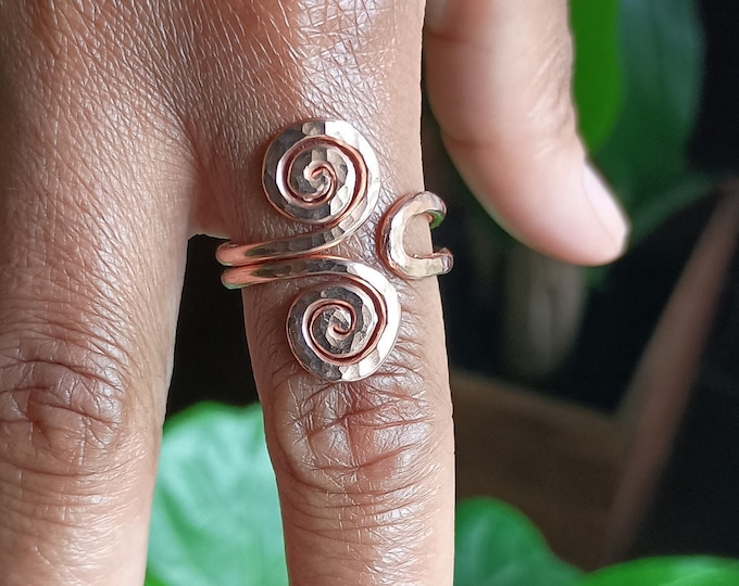 Adjustable Woman's Copper Ring Hand Hammered Everyday Copper Minimalist ...