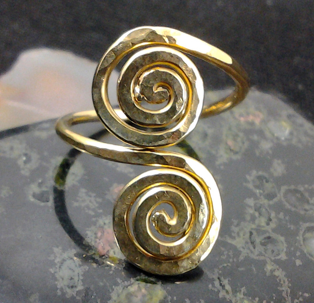 Solid Brass Ring, Hand Hammered Brass Ring, Textured Ring, Minimalist ...