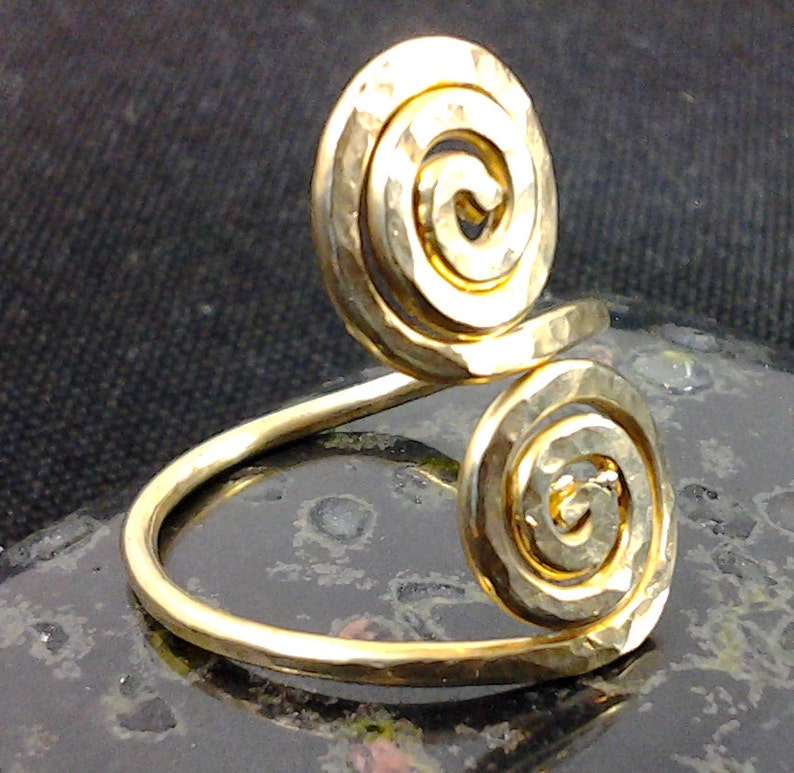 Solid Brass Ring Hand Hammered Brass Ring Textured Ring - Etsy