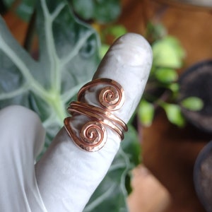 Hand Hammered Copper Spiral Ring, Textured Copper Ring,viking Ring ...