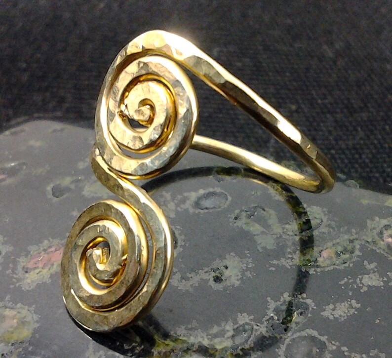 Solid Brass Ring Hand Hammered Brass Ring Textured Ring - Etsy