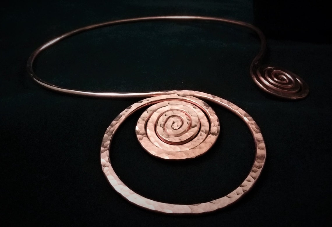 Copper Open Collar Necklace for Women, Copper Asymmetrical Collar ...