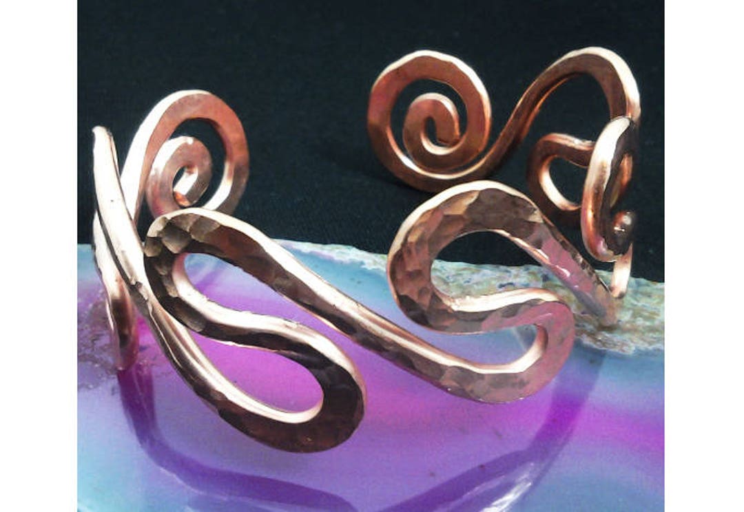 Copper Wave Bracelet, Cuff Bracelet, Womens Copper Bracelet, Unisex ...
