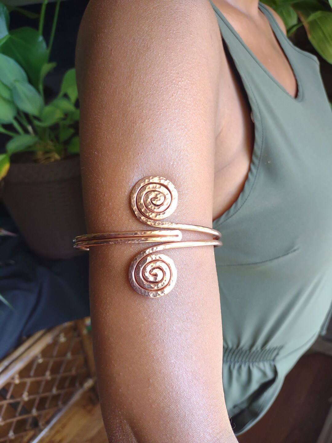 Armlet Upper Arm Cuff Copper Arm Bracelet Arm Band - Etsy