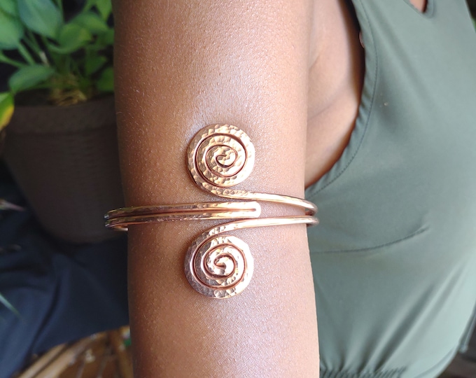 Armlet, Upper Arm Cuff, Copper Arm Bracelet, Arm Band Fits Size 10-11 ...
