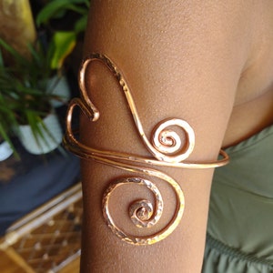 Armlet, Upper Arm Cuff, Copper Arm Bracelet, Arm Band, Heart Arm Cuff ...