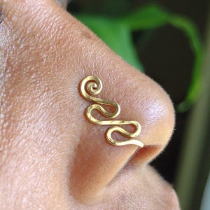 12 K Gold Filled Nose Cuff, Nose Clip, Gold Nose Jewelry, Kundalini ...