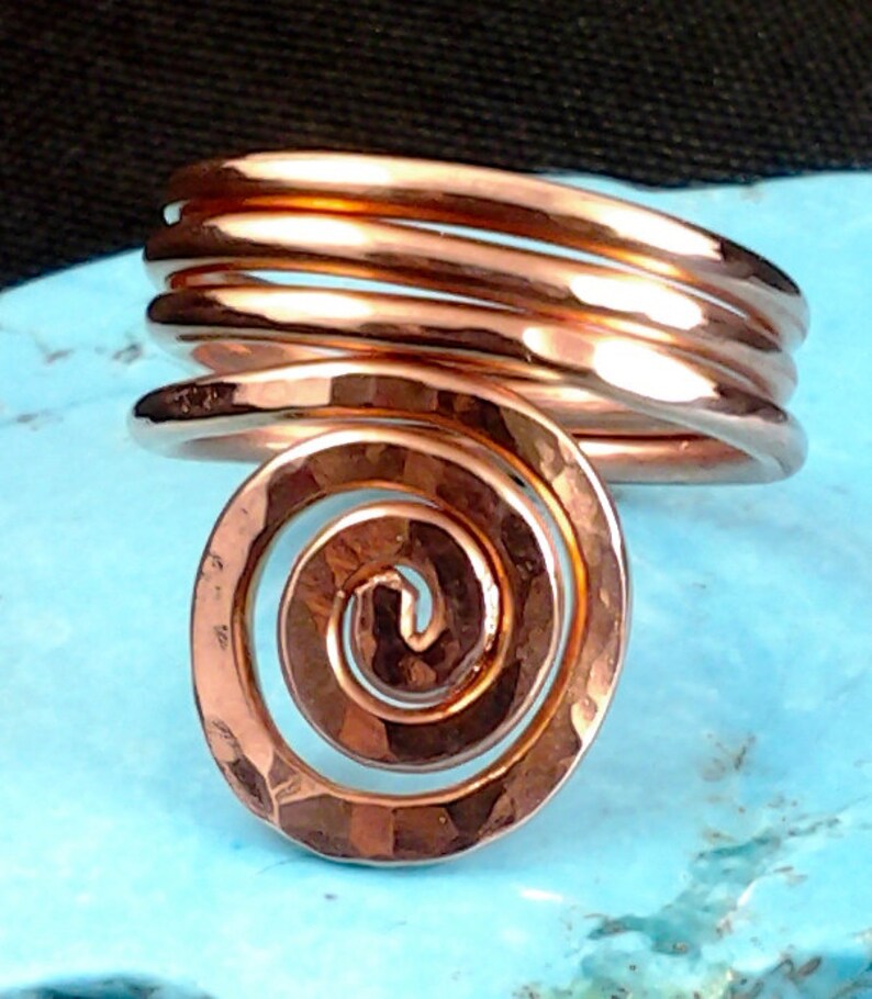 Damen Spiral Kupfer Ring Hand gehämmerter Kupfer Wellen Ring - Etsy