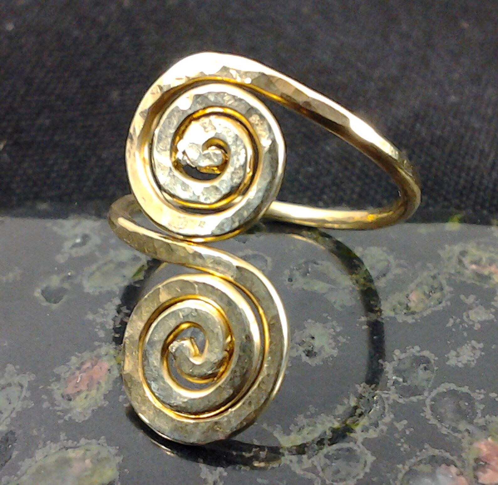 Solid Brass Ring Hand Hammered Brass Ring Textured Ring - Etsy