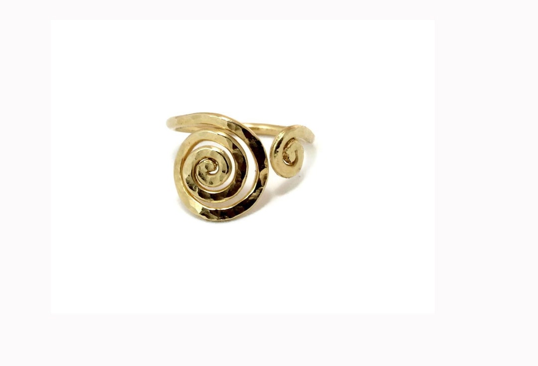 Cute Little Gold Brass Ring Small Thumb Ring Hand Hammered - Etsy