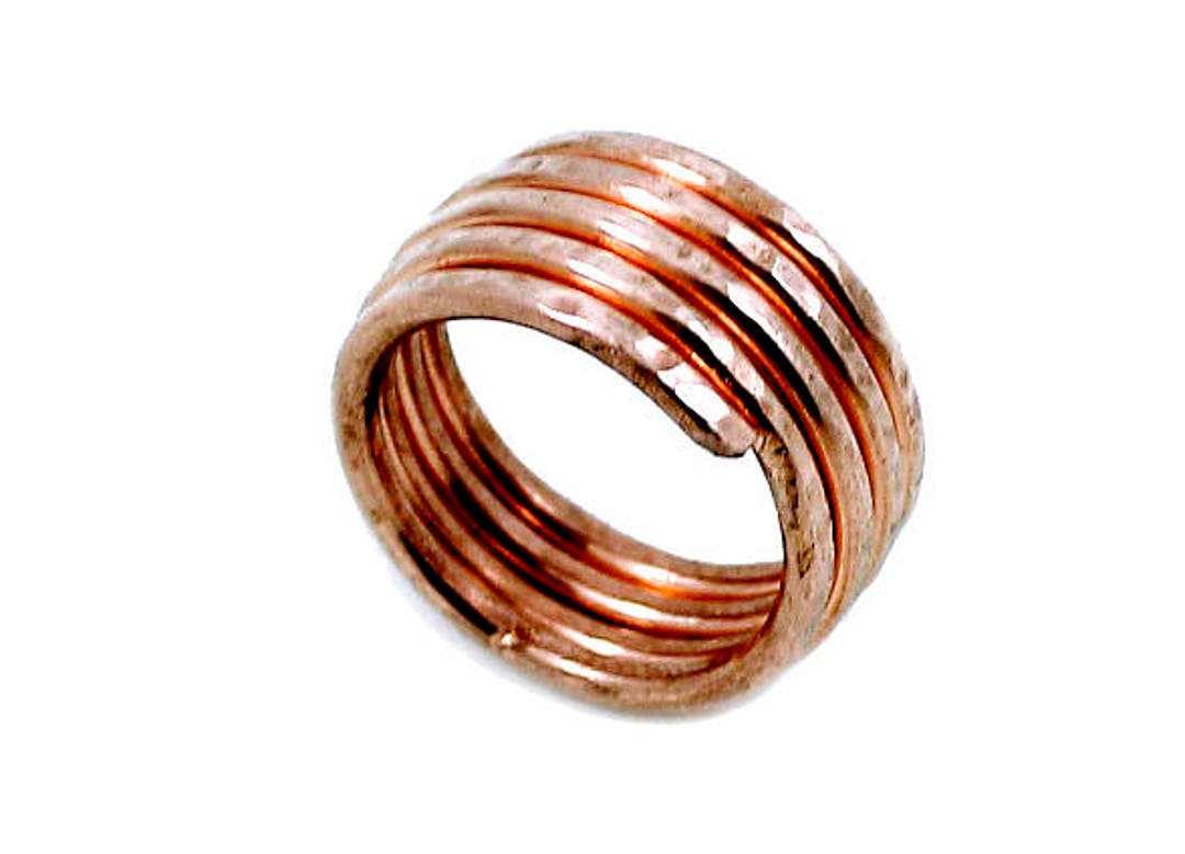 Four Loop Copper Ring, Simple Copper Ring Band, Hand Hammered Copper ...