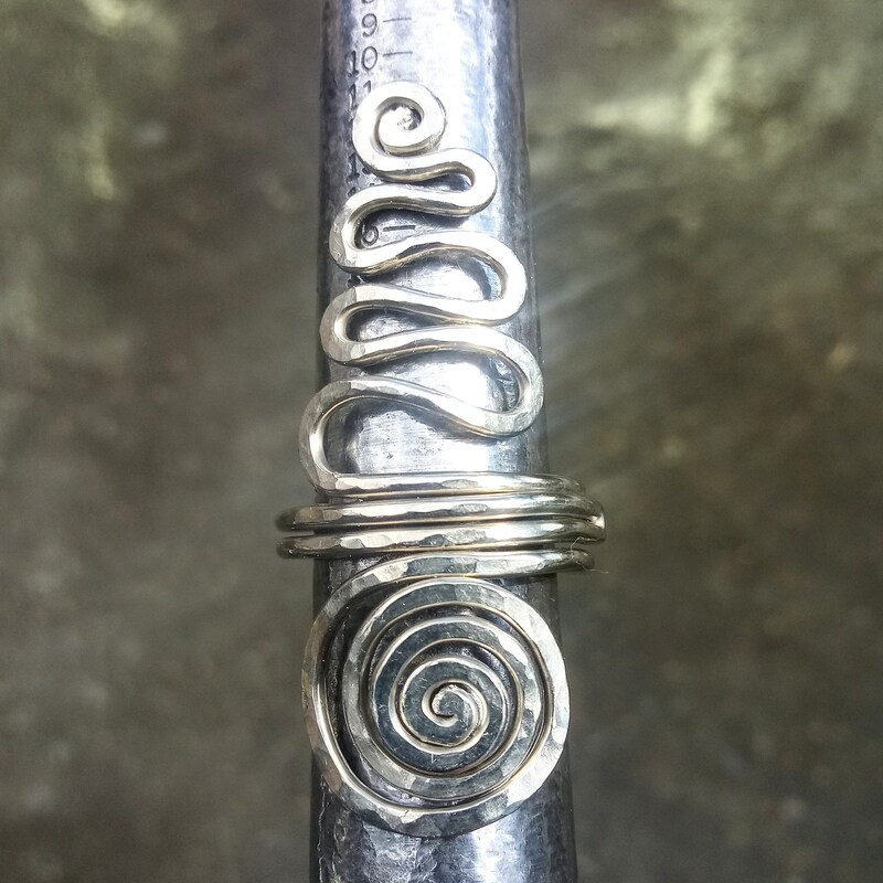 Long Silver Ring - Etsy