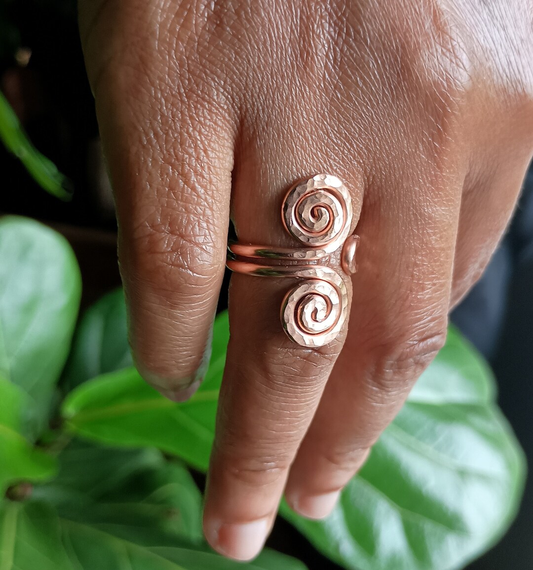 Adjustable Woman's Copper Ring Hand Hammered Everyday Copper Minimalist ...