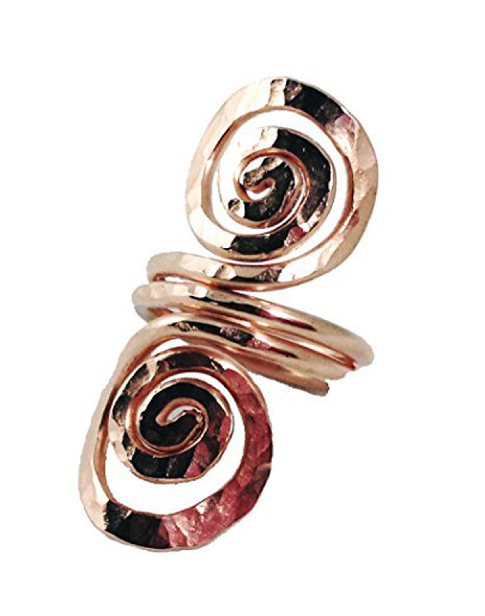 Wide Spiral Copper Ring Hand Hammered Copper Ring Long | Etsy