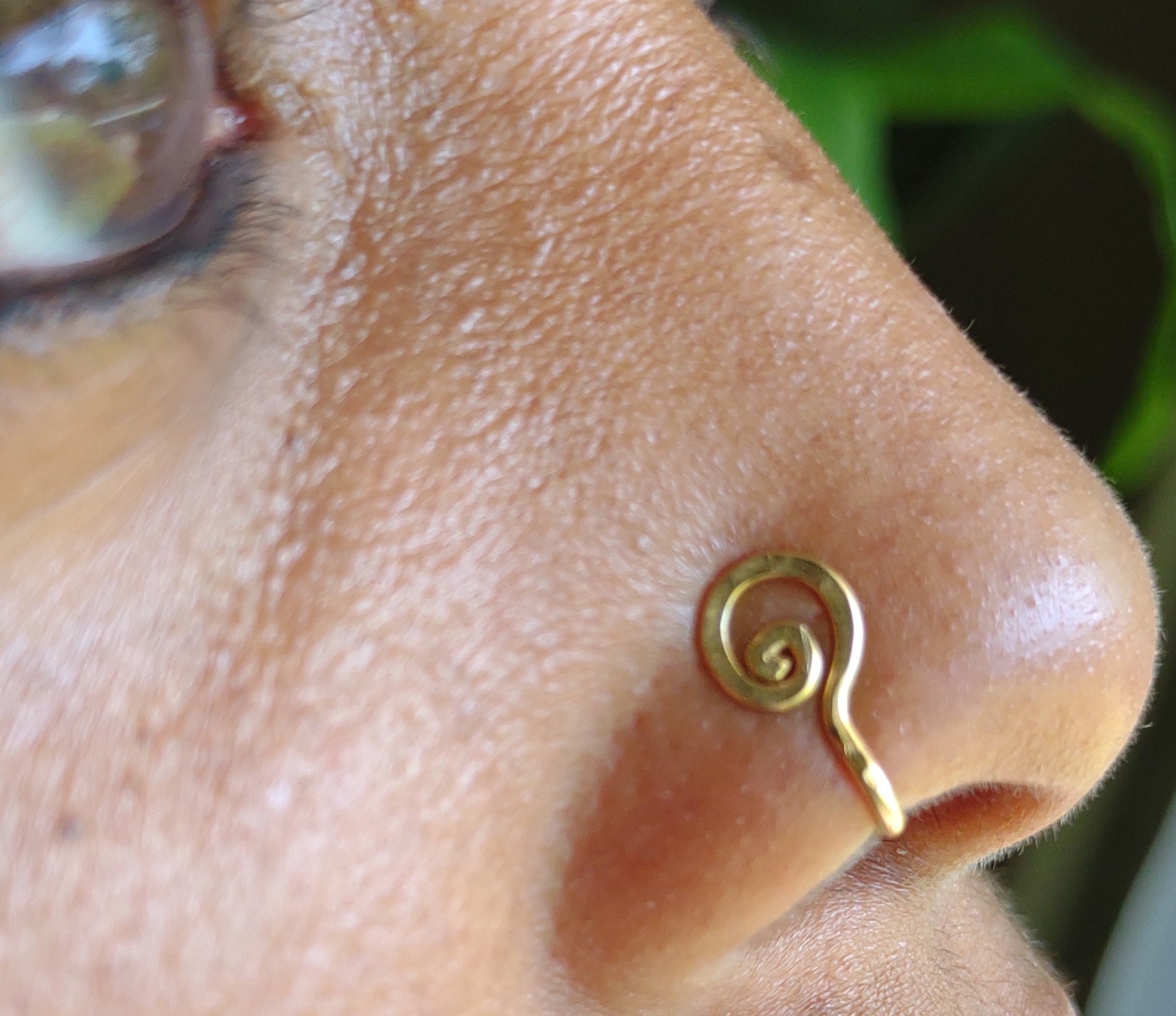 Solid Brass Nose Cuff Nose Clip Gold Nose Jewelry Spiral - Etsy