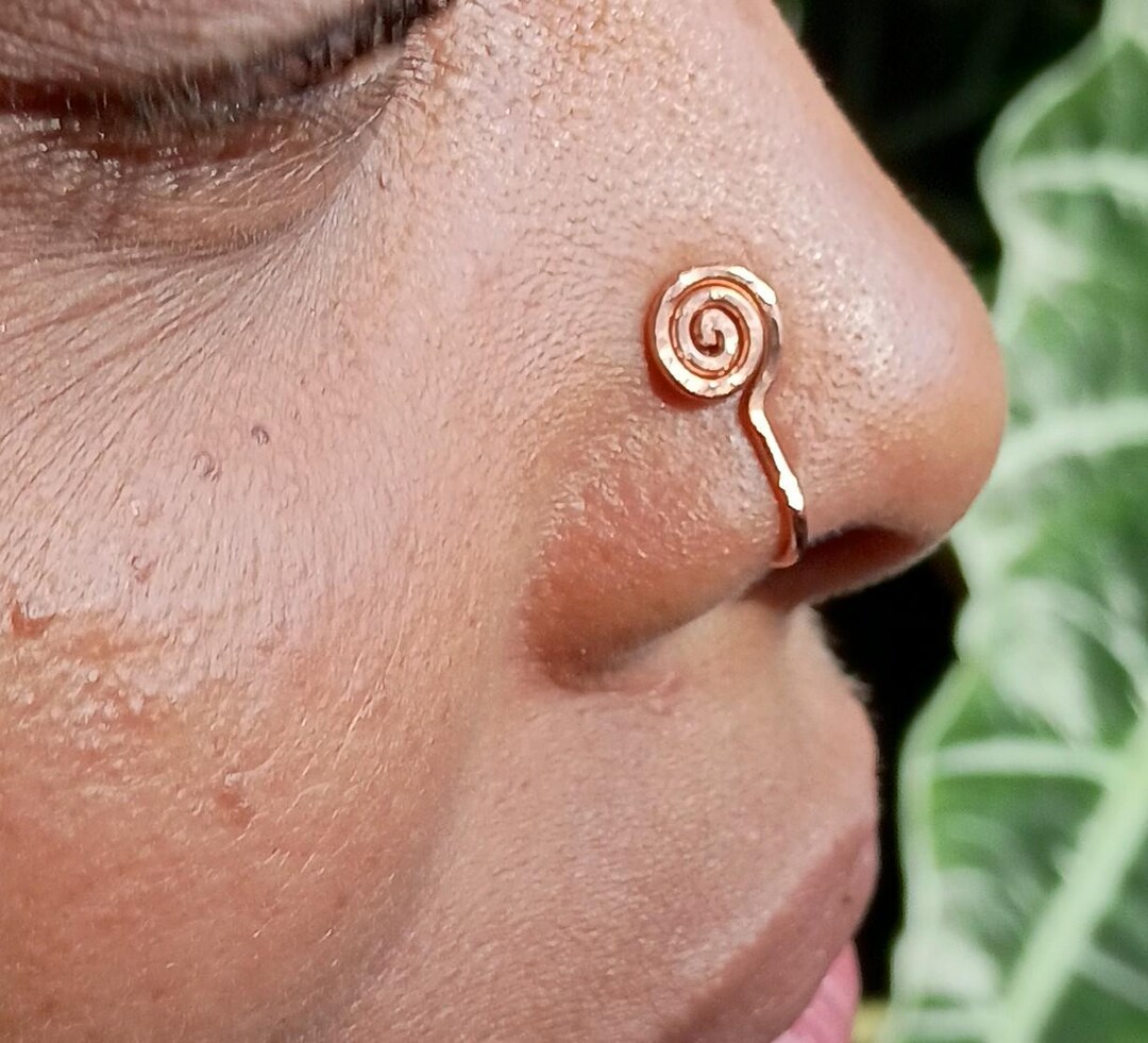 Solid Copper Celestial Love Nose Cuff, Nose Clip, Copper Nose Jewelry ...