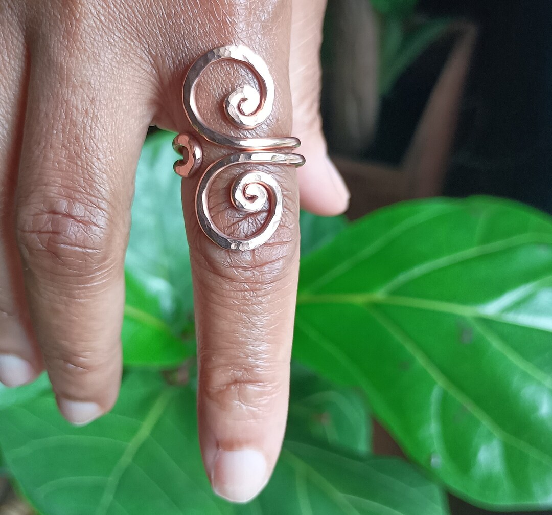 Adjustable Woman's Hammered Copper Ring Everyday Copper Minimalist ...