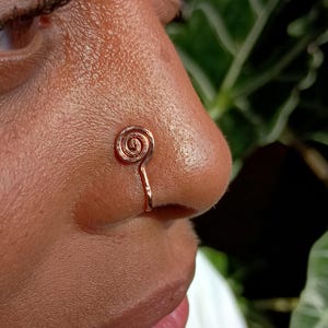 Solid Copper Celestial Love Nose Cuff, Nose Clip, Copper Nose Jewelry ...