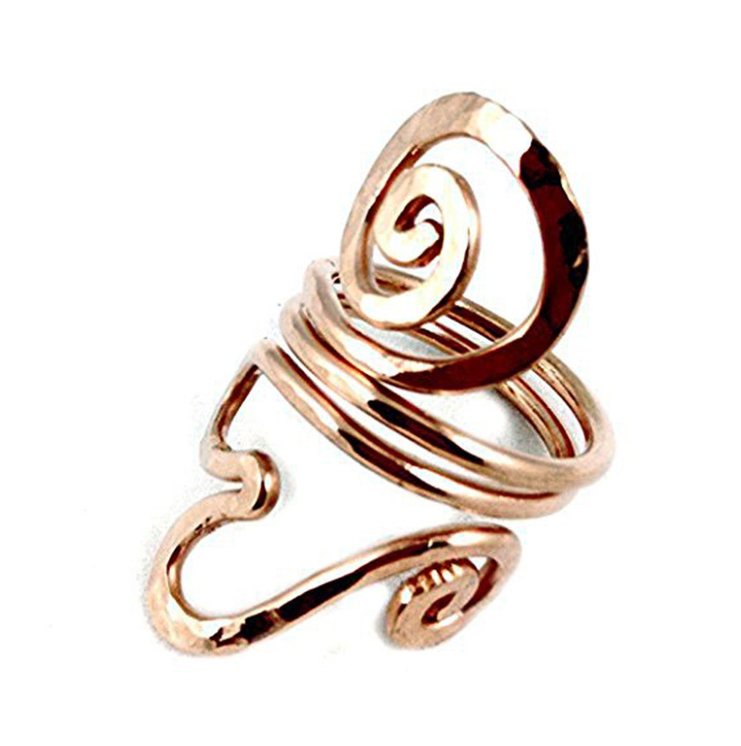 Copper Ring Heart and Spiral Design, Hand Hammered, Hand Made, Copper ...