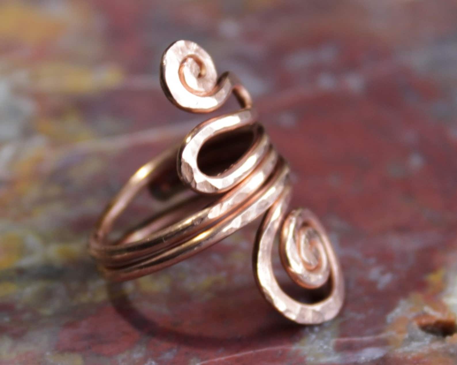 Hand Hammered Copper Ring Textured Copper Ring Copper Midi - Etsy
