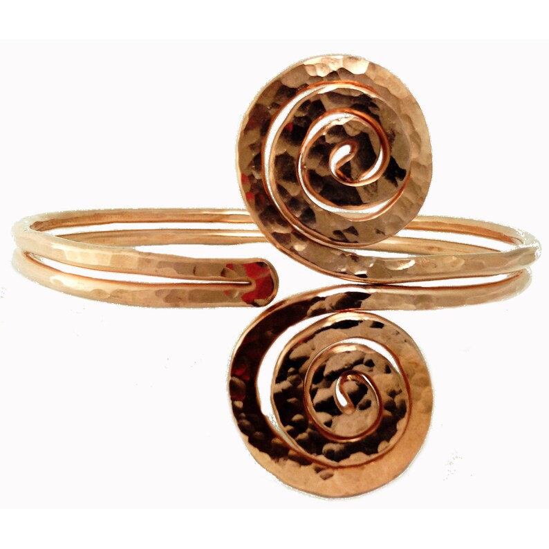 Tribal Copper Arm Band Cuffarm Bracelet Hammered Double | Etsy