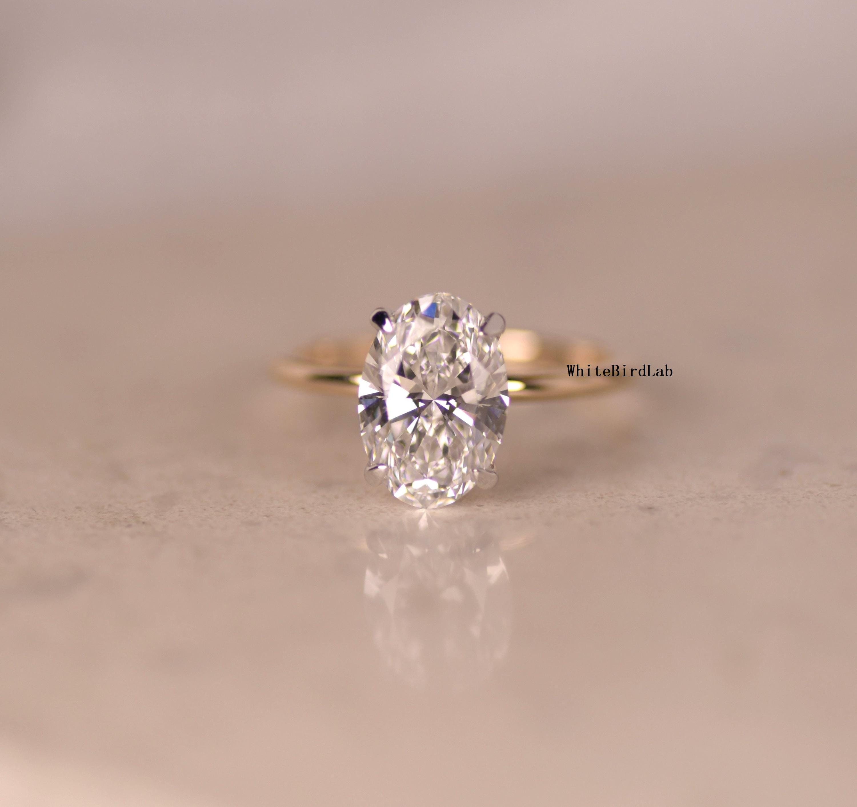 2.50CT Lab Grown Certified Oval Cut Diamond Solitaire Engagement Ring ...