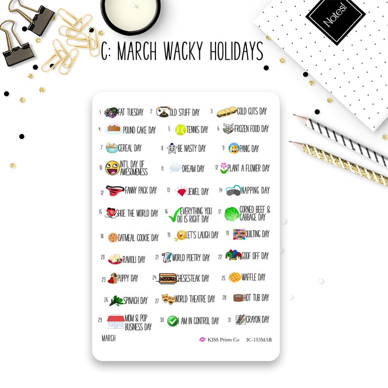 Wacky & Special Holiday Variety Icons Stickers! Perfect for Your ...