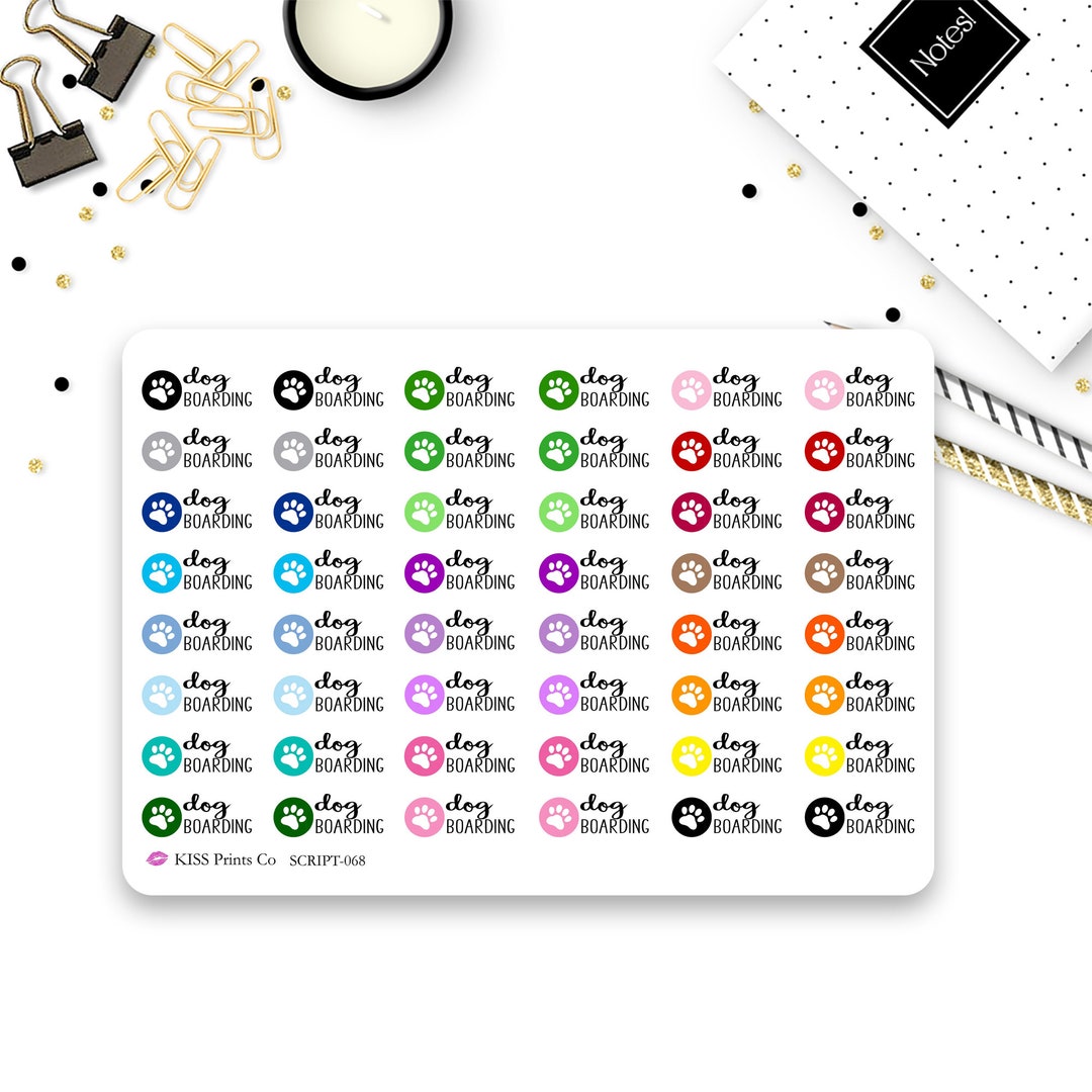 DOG BOARDING Script Stickers! Perfect for Your Planner or Journal ...