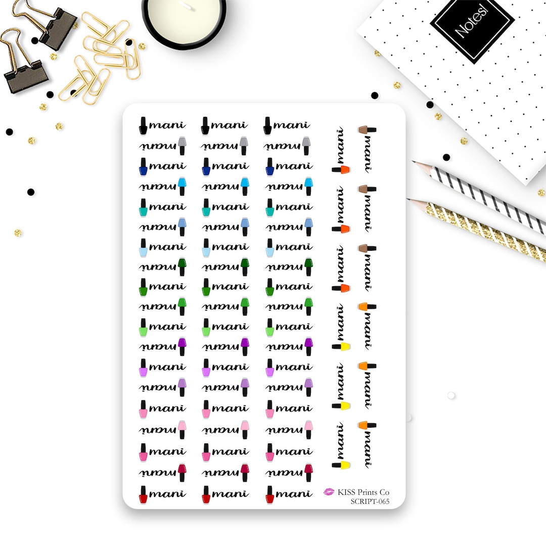 MANI Script Stickers! Perfect for Your Planner or Journal! Script-065 ...
