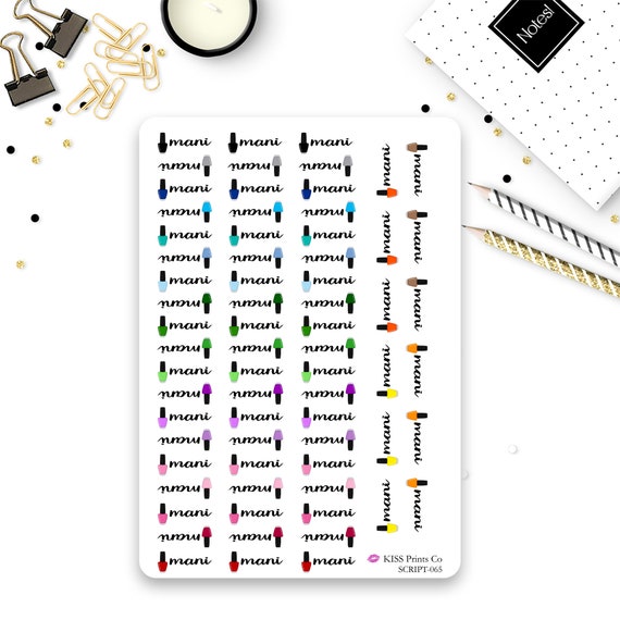 MANI Script Stickers Perfect for Your Planner or Journal | Etsy