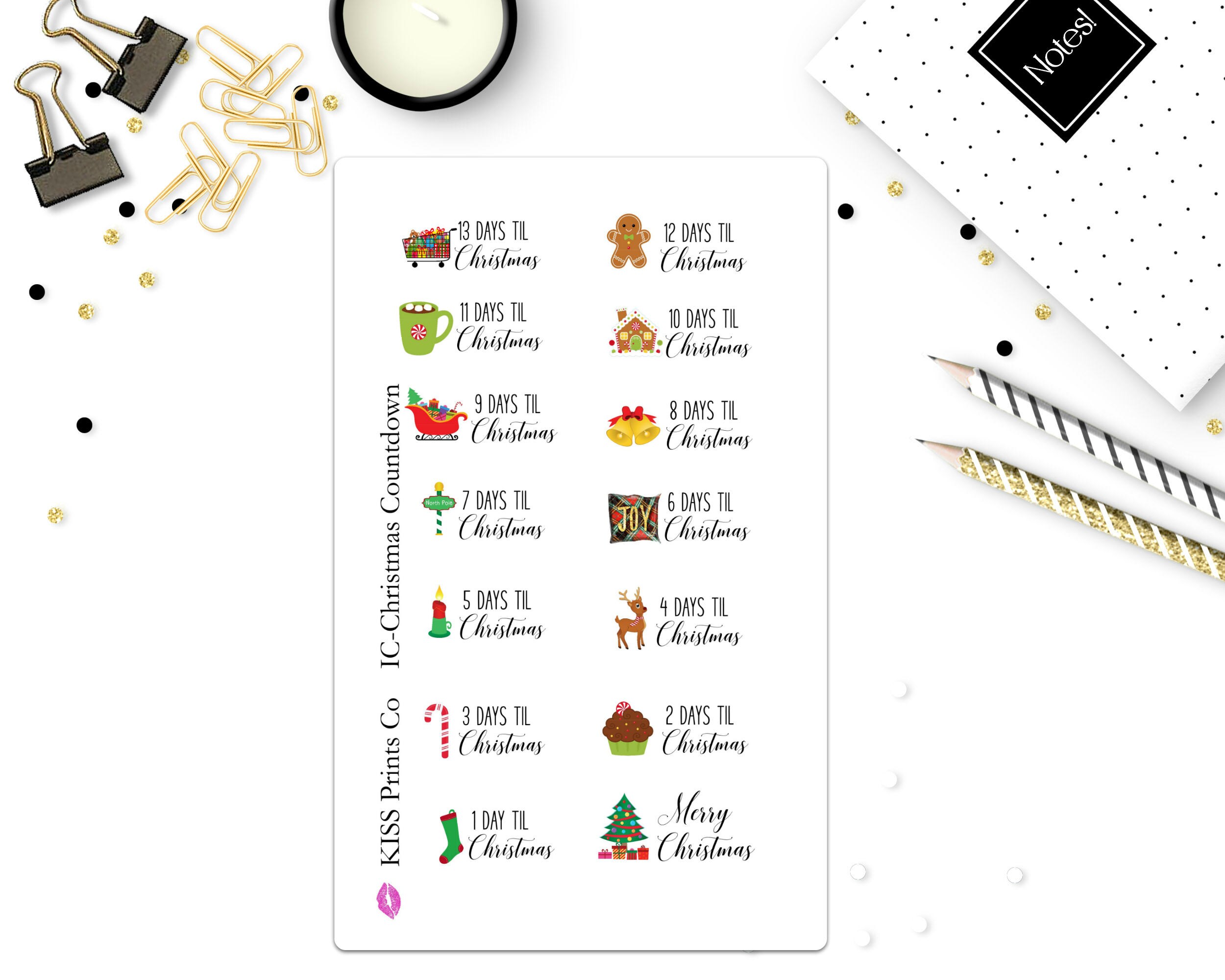 Christmas Countdown Stickers Perfect for Your Planner or - Etsy