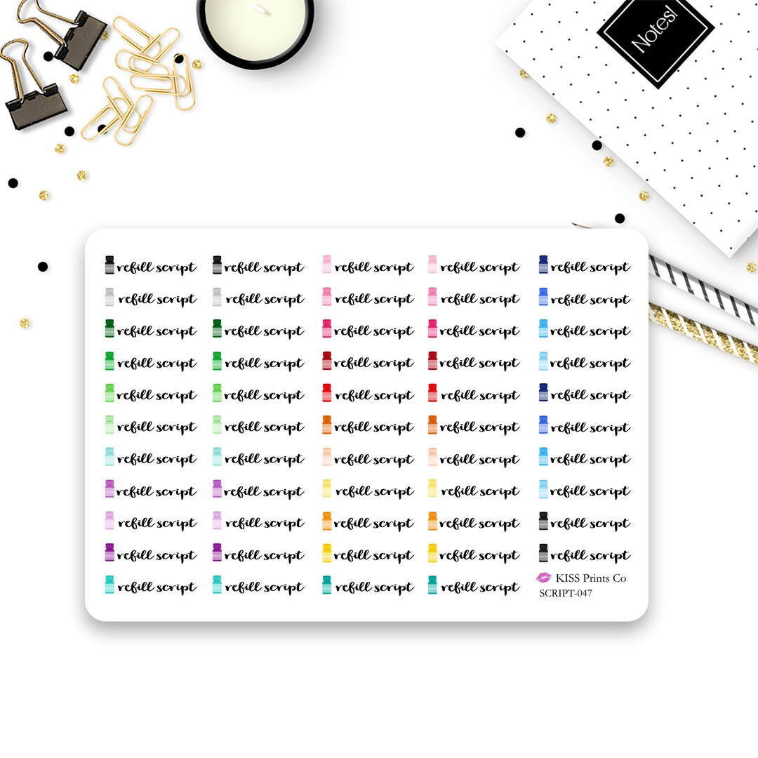 REFILL SCRIPT Script Stickers! Perfect for Your Planner or Journal ...