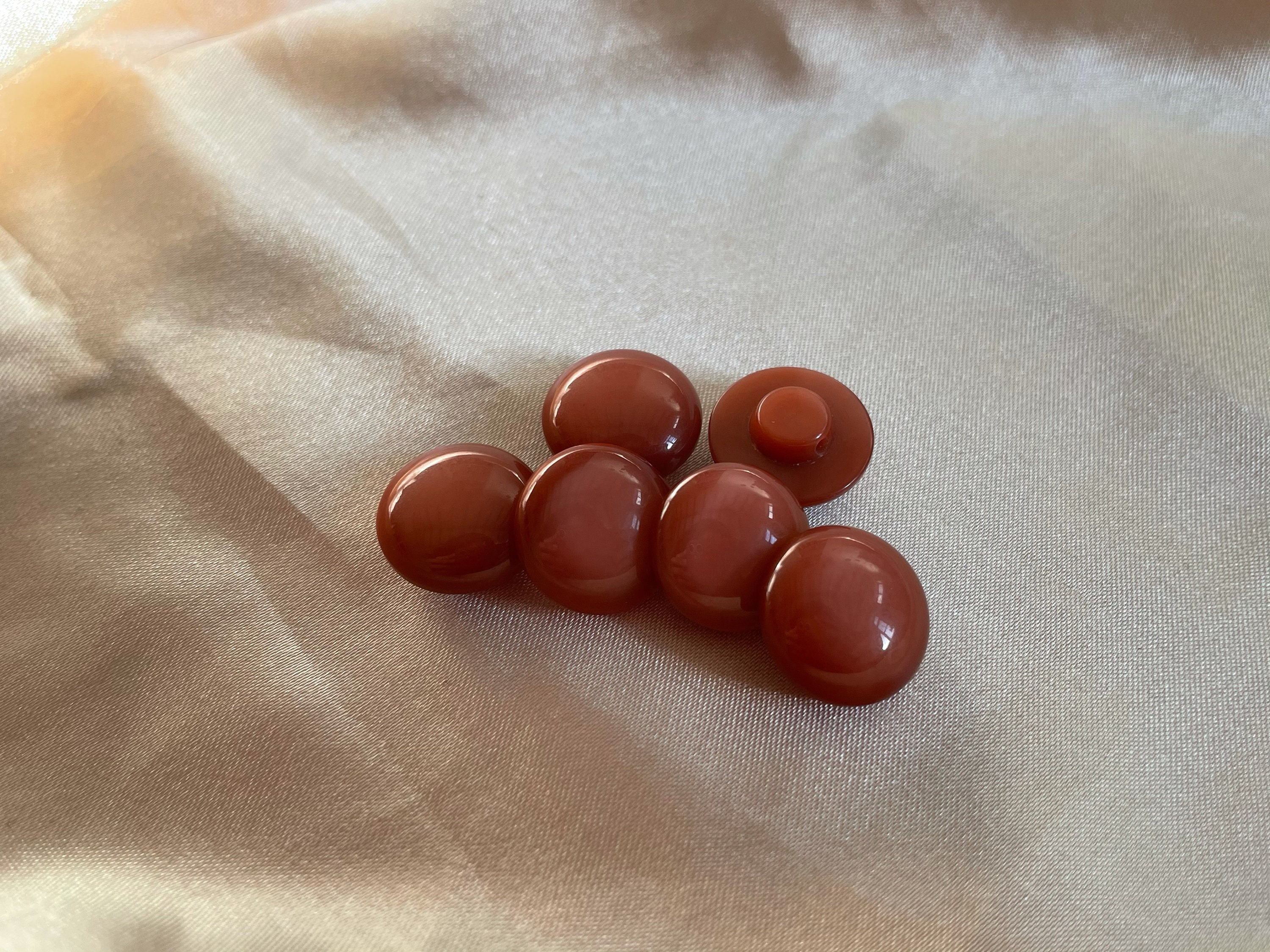 Set of 6 Galalith Vintage Buttons Antique Buttons Dark Rose Podré ...