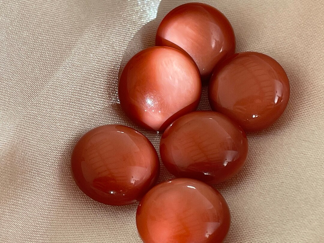 Set of 6 Galalith Vintage Buttons Antique Buttons Dark Rose Podré ...