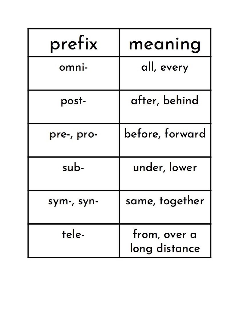 Montessori Prefix Matching Cards - Etsy