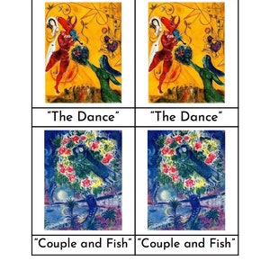 Marc Chagall Montessori Three Part Cards and Artist Bio - Etsy