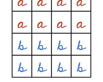 CURSIVE Small Movable Alphabet Letter Montessori Language Material ...