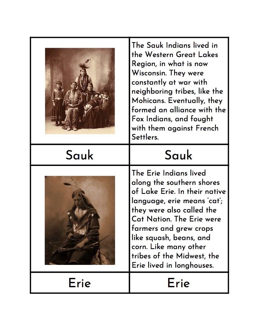 Montessori Native American Tribes of the Midwest - Three/four Part ...