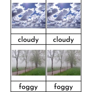 Weather Montessori Three Part Cards - Etsy