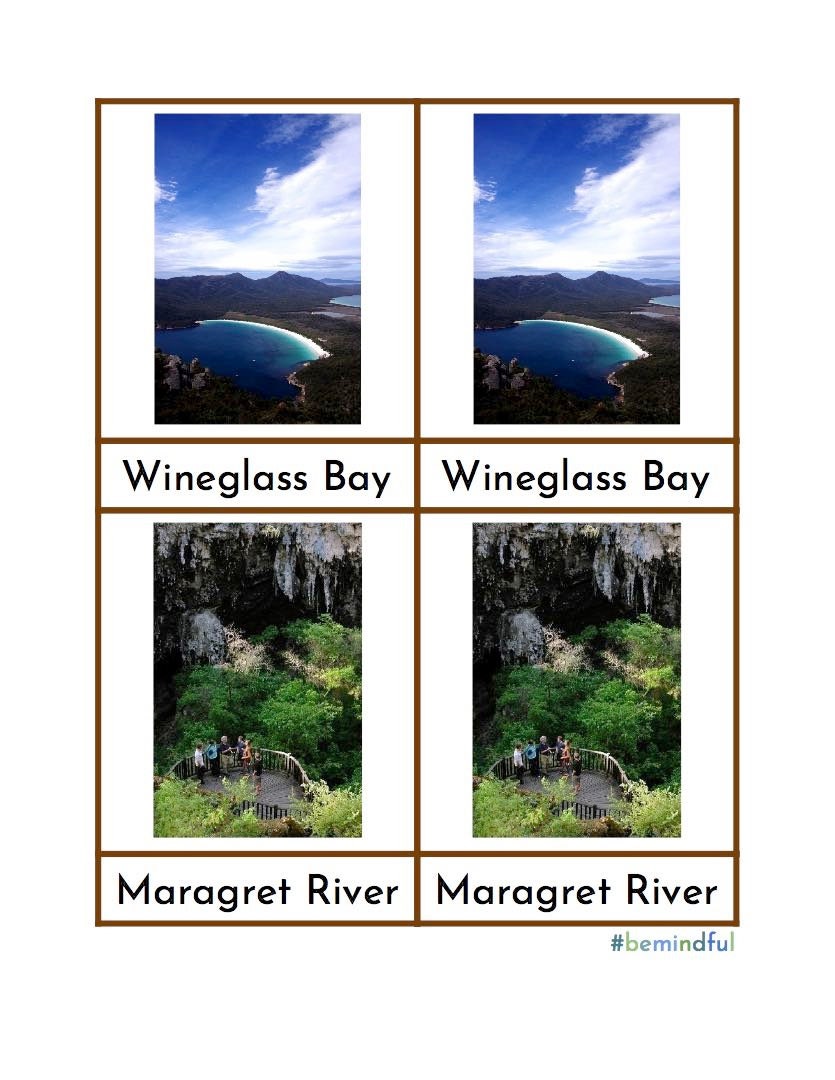 Beautiful Places on Earth australia Montessori Three Part Cards - Etsy
