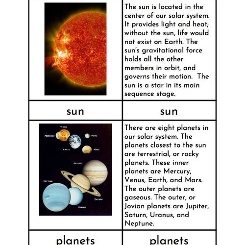 Life Cycle of a Star Montessori Three/four Part Cards - Etsy