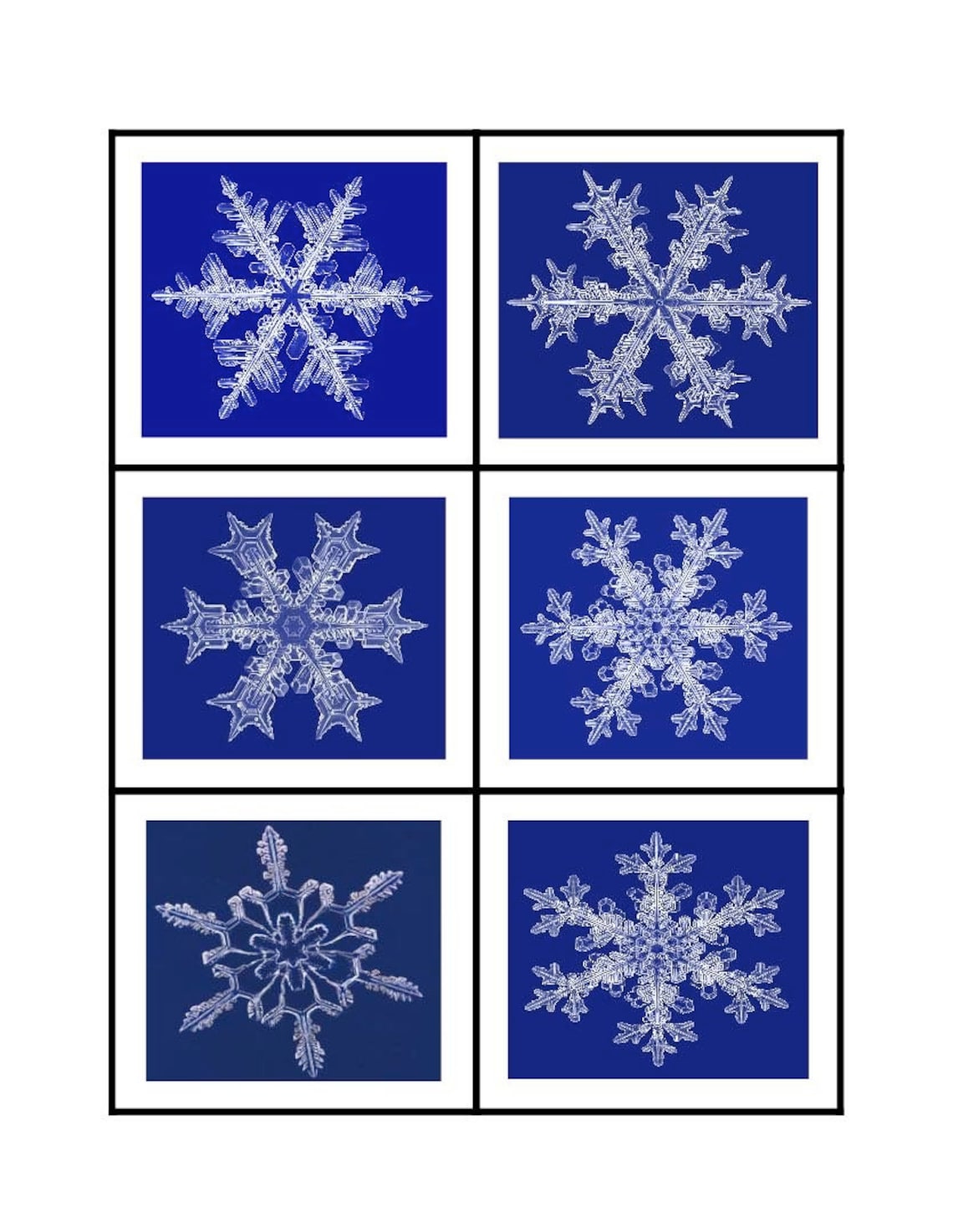 Snowflake Matching Cards - Etsy