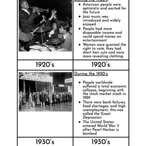 Twentieth Century US History Montessori Three/four Part Cards - Etsy