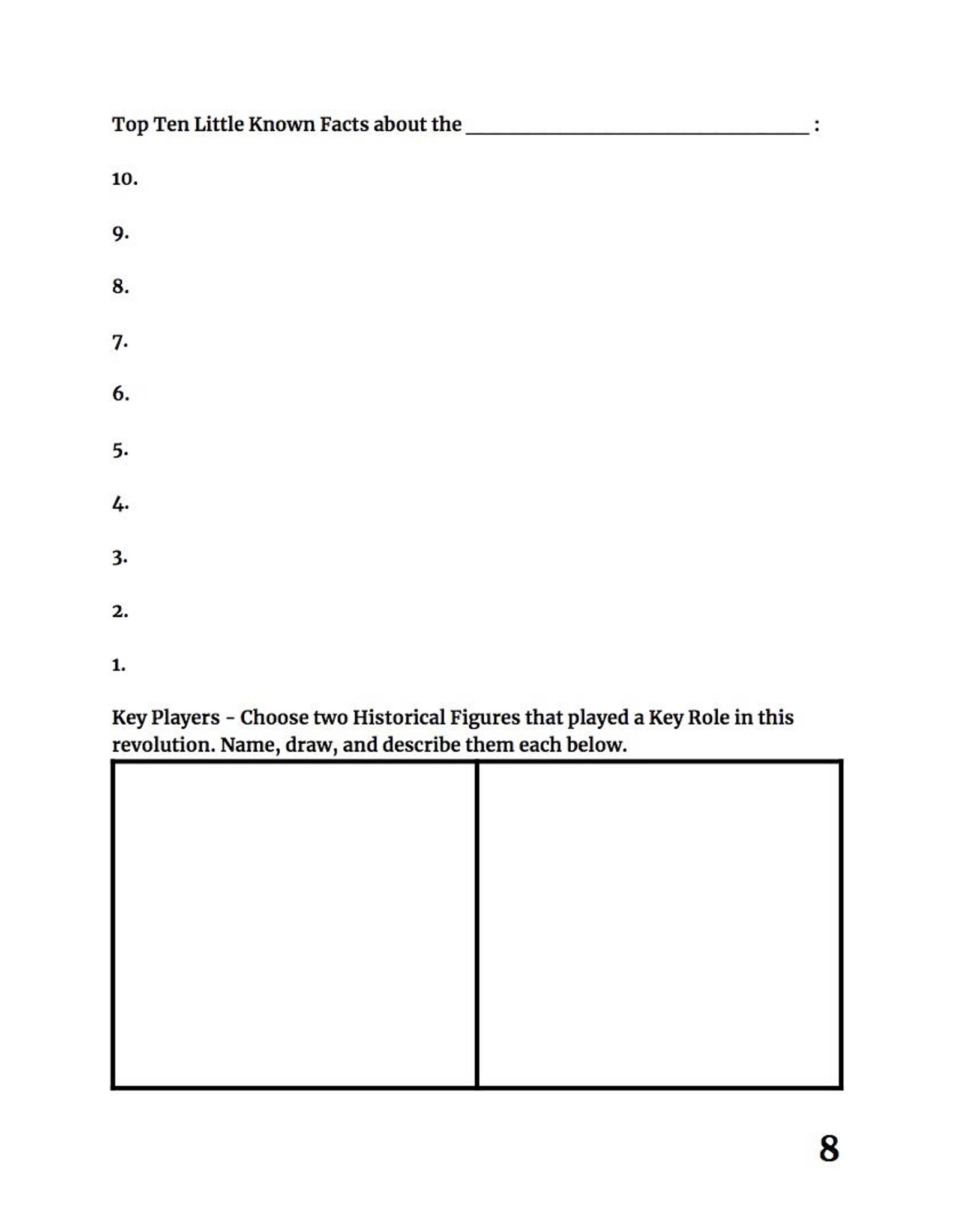 Revolution Booklet Product-based Learning Packet - Etsy