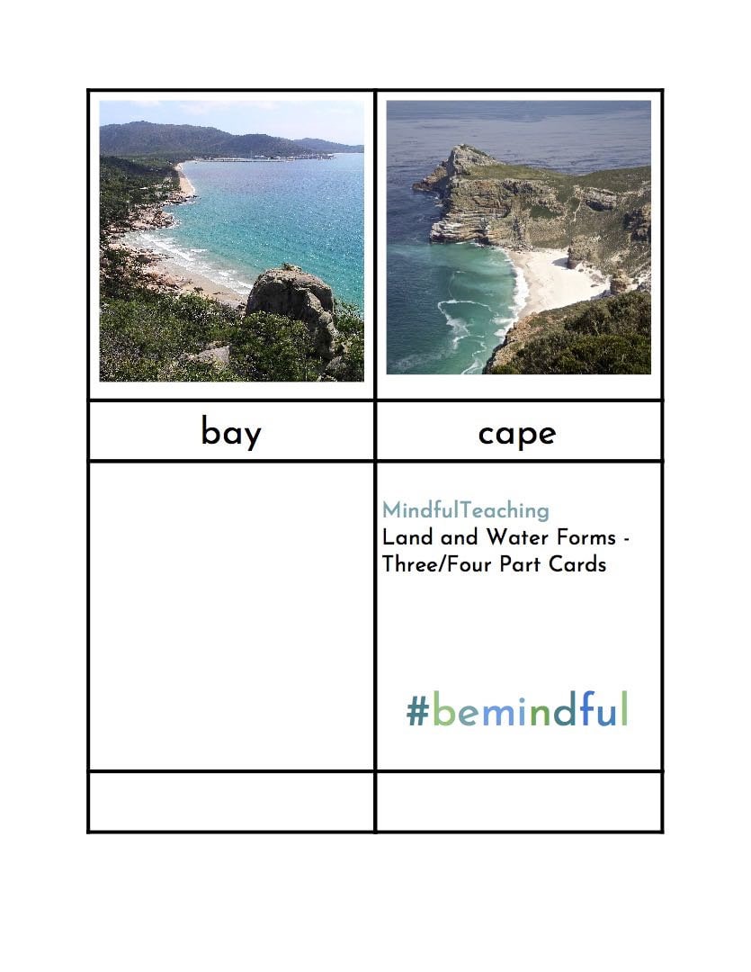 Montessori Land and Water Forms Three/four Part Cards - Etsy