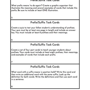 Montessori Prefix/suffix Task Card Set - Etsy