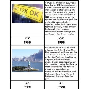 Montessori American History Timeline 1973 2001 Three/four Part Cards - Etsy