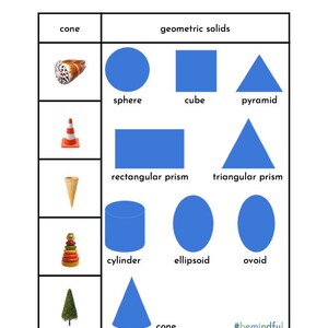 Geometric Solids Matching Cards - Montessori Geometry - Etsy