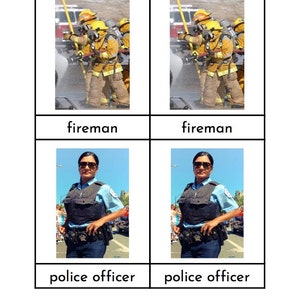 Montessori Occupations Three Part Cards - Etsy